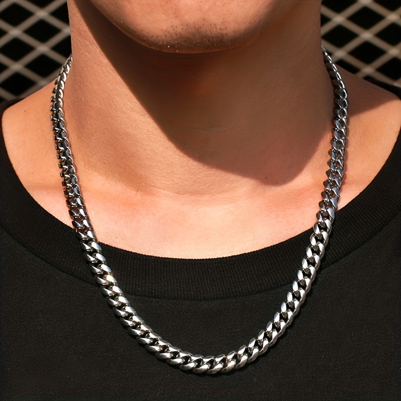 Fashion Miami Cuban Link Chain, Hip-hop Punk Titanium Steel Necklace ...