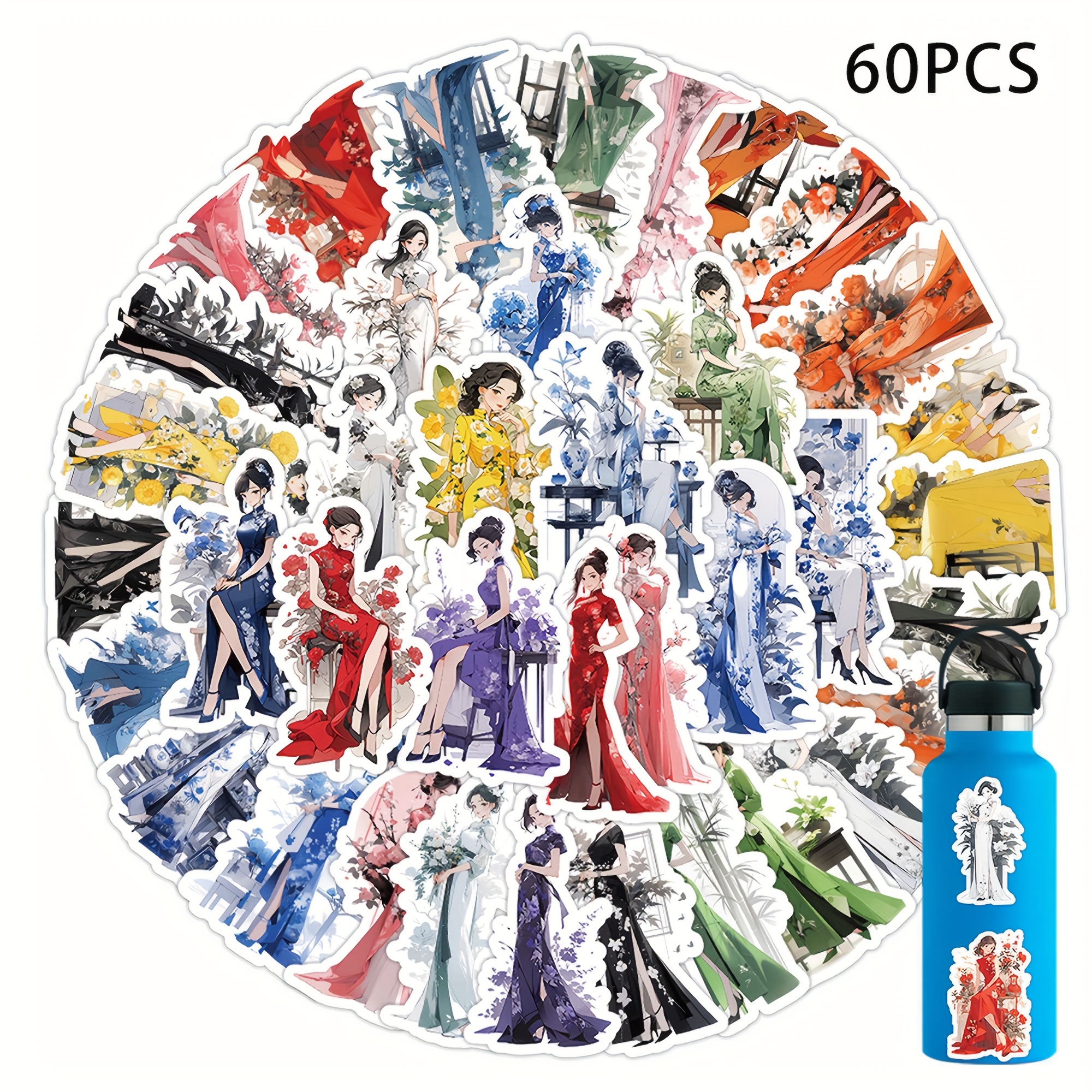 Ancient Costume Is Beautiful Stickers Water Bottle - Temu Australia