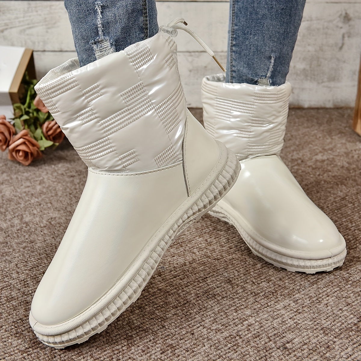 Womens Solid Color Fluffy Boots Slip Soft Sole Platform - Temu United ...