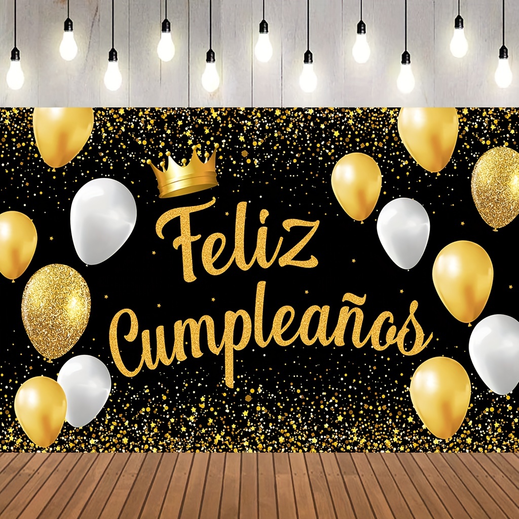 1pc Feliz Cumpleaños Backdrop 5x3ft Happy Birthday Banner Decorations ...