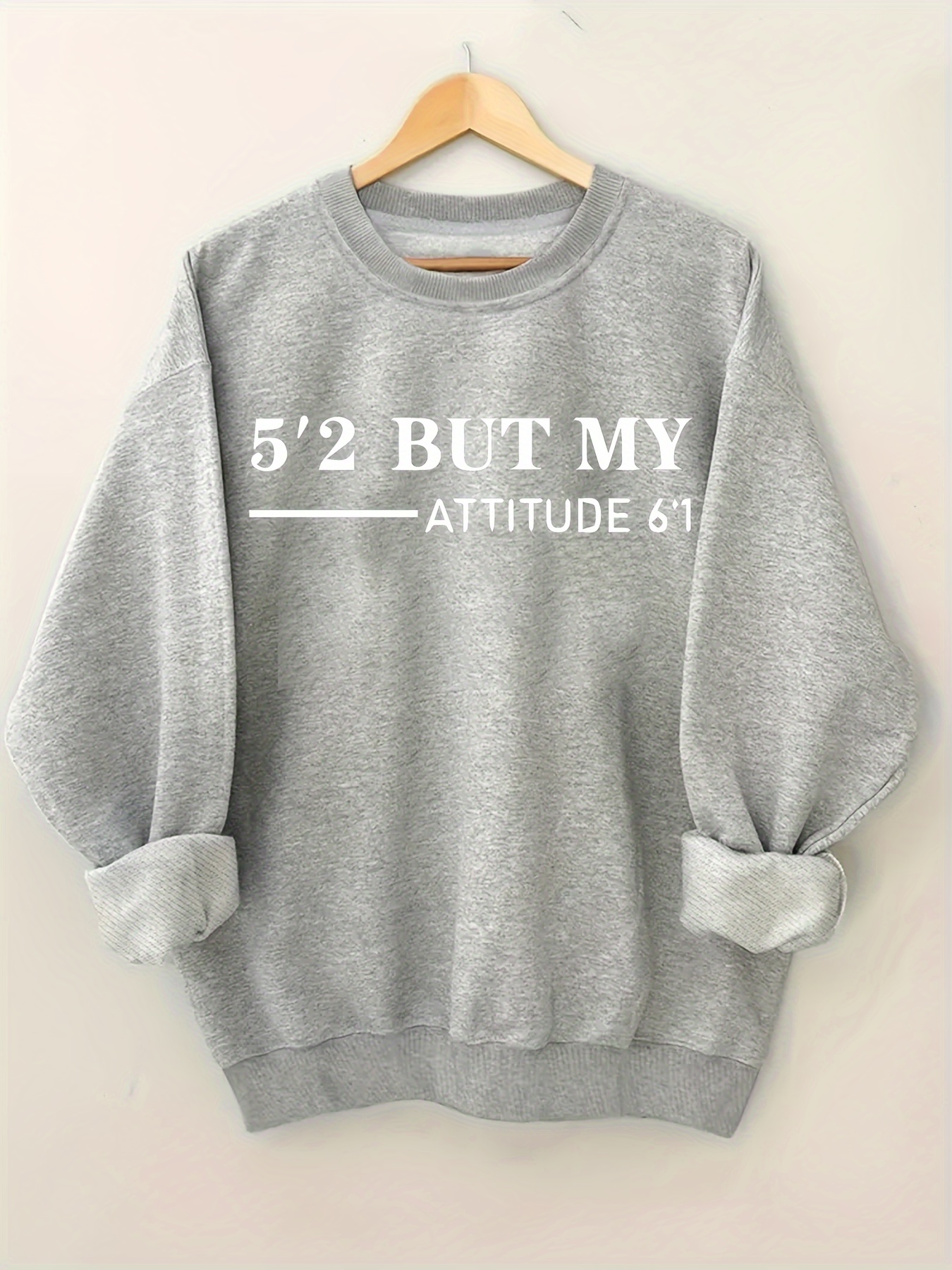Plus Size Number Letter Print Sweatshirt Casual Long Sleeve - Temu ...