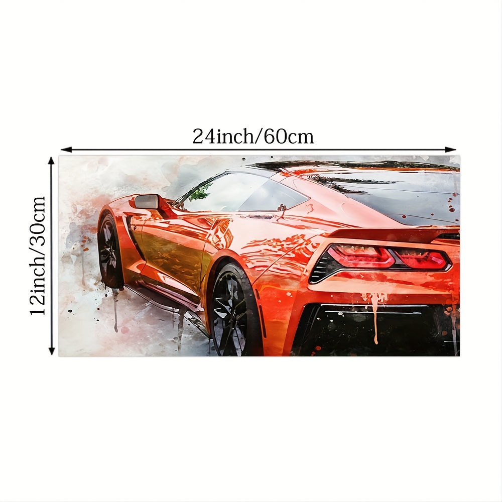 Red Sports Car Print Painting Wall Poster, Watercolor Car Print, Modern ...