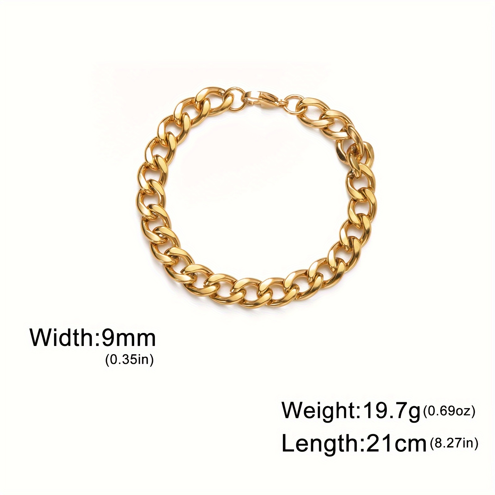 Men's Stainless Steel Cuban Chain Bracelets Men's Hip hop - Temu United ...