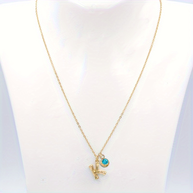 Bamboo Letter Necklace Simple Birthstone Ladies Stylish - Temu United ...
