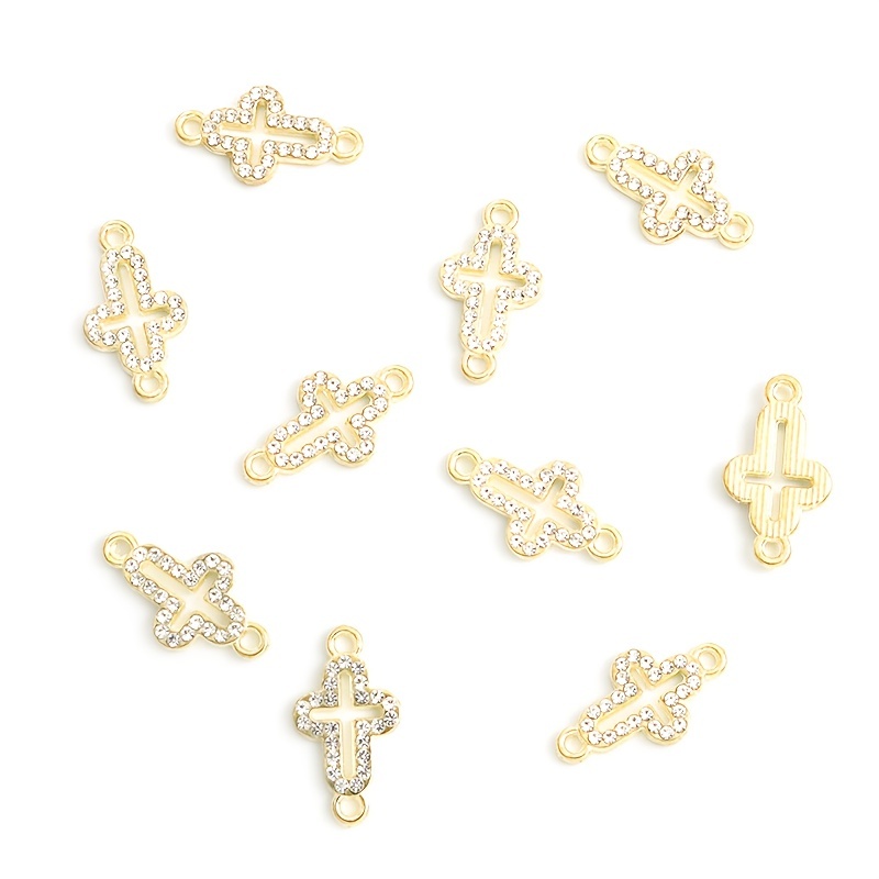 Crystal Colourful Rhinestones Openwork Cross Connectors - Temu United ...