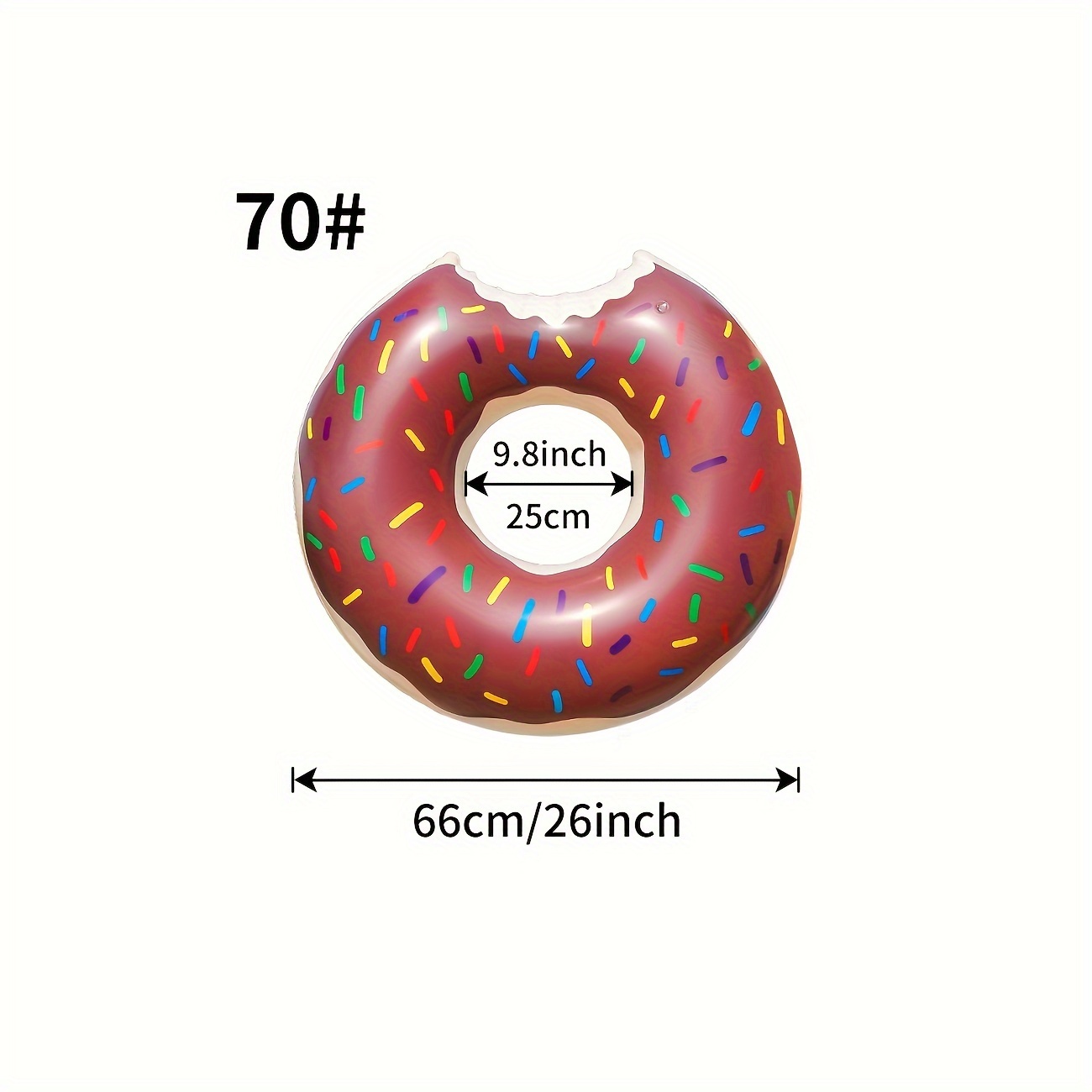Donut Swimming Ring Thickened Inflatable Pvc Brown - Temu Australia