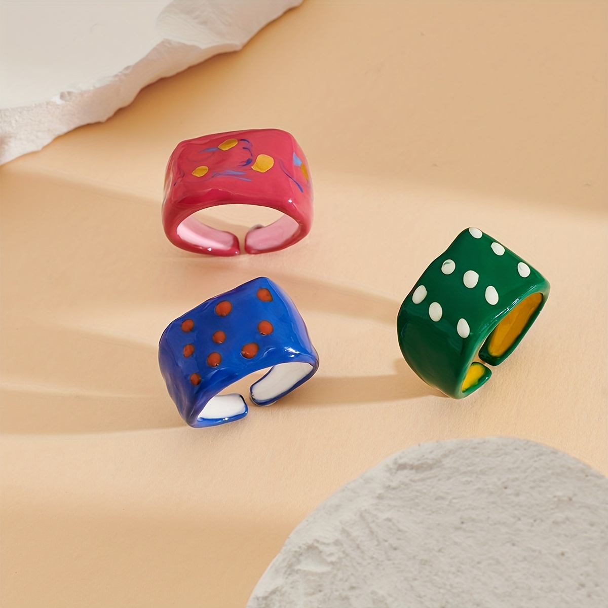 Fashion Wide Cuff Ring Multi Colors Choose Green Blue - Temu New Zealand