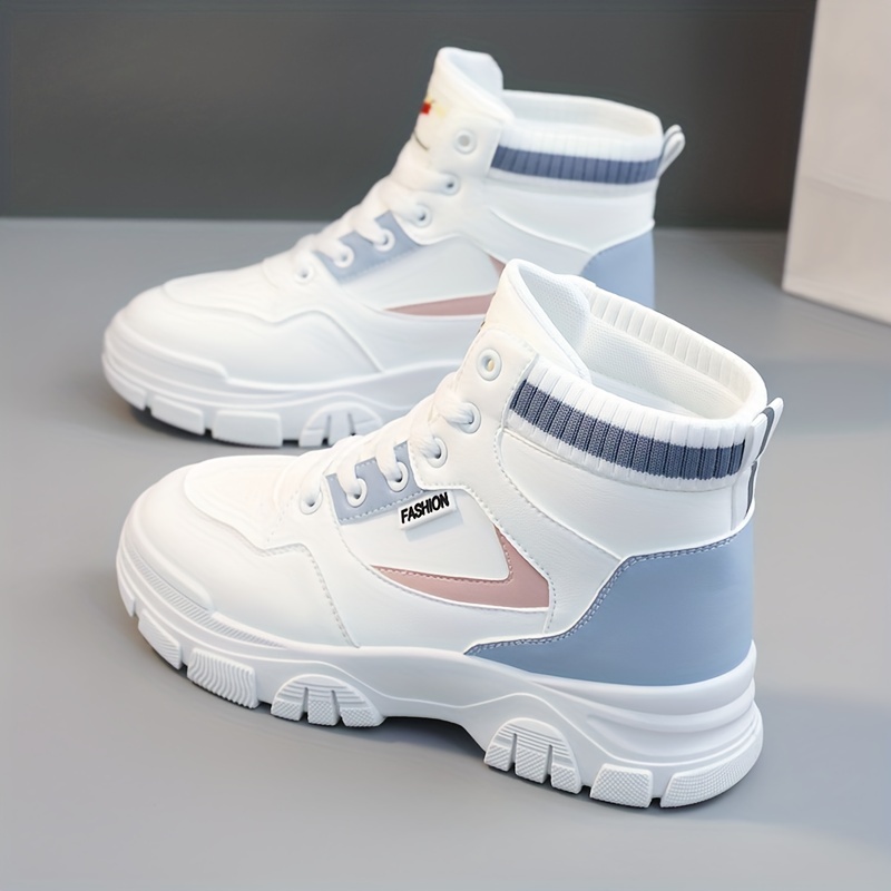 Women's Colorblock Platform Sneakers Casual Lace Outdoor - Temu United ...