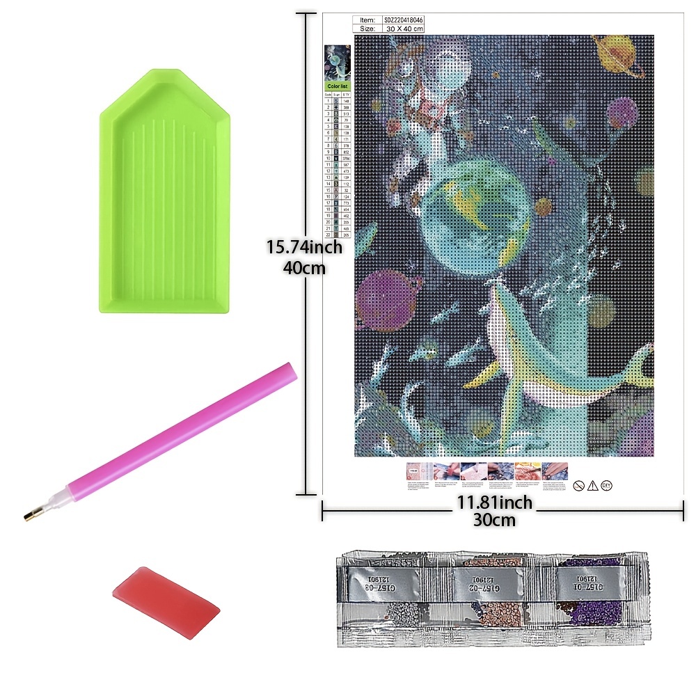 1pc Diy Diamond Painting 30 40cm 15 74 11 81inch Astronaut Planets Sea ...