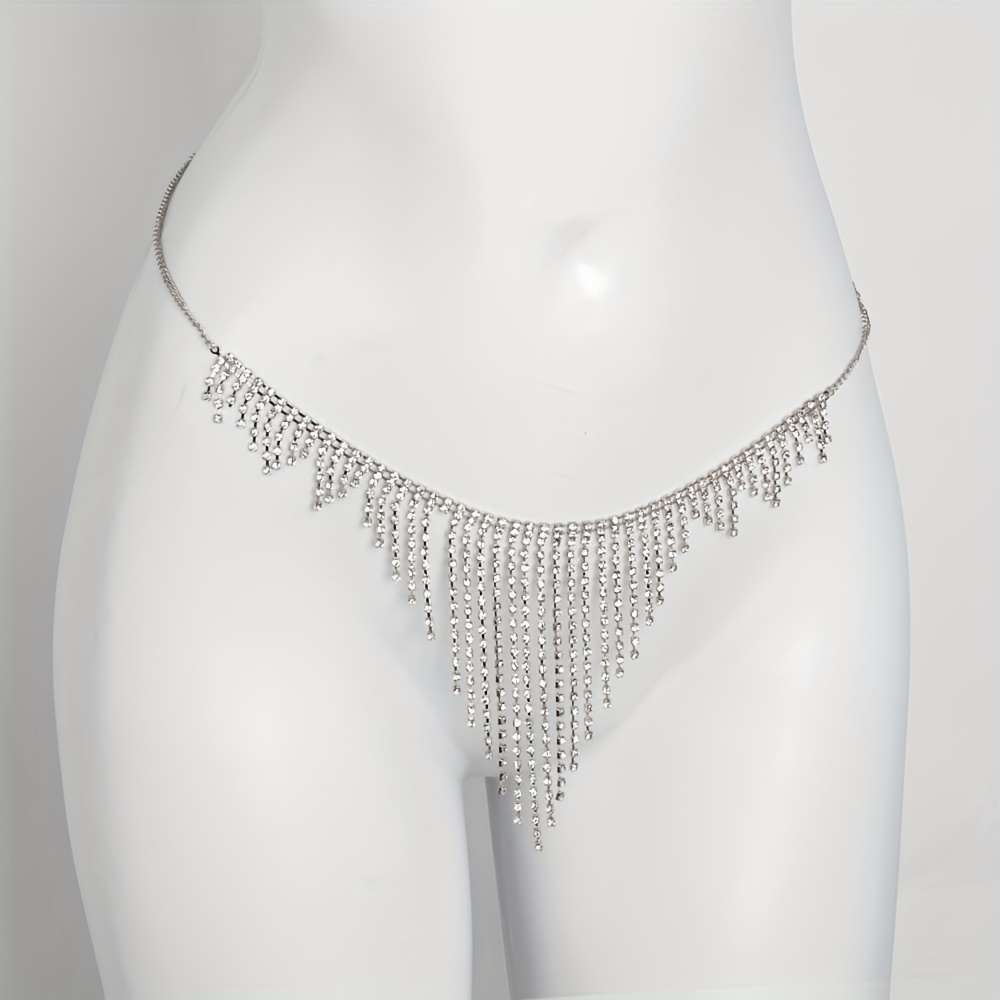 Creative Female Tassel Design Body Chain Waist Chain Alloy Temu