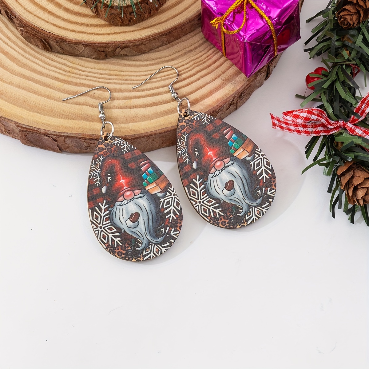 Droplet Shape Christmas Gnome Santa Claus Cane Candy Pattern - Temu ...