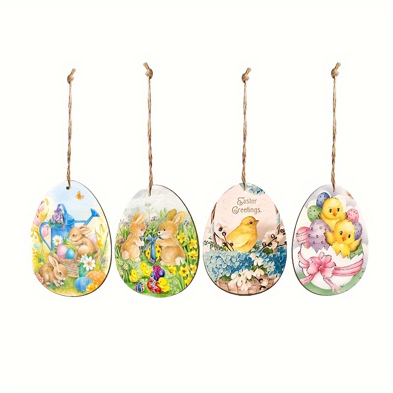 Creative Cute Painted Rabbit Easter Egg Hanging Ornament - Temu Canada