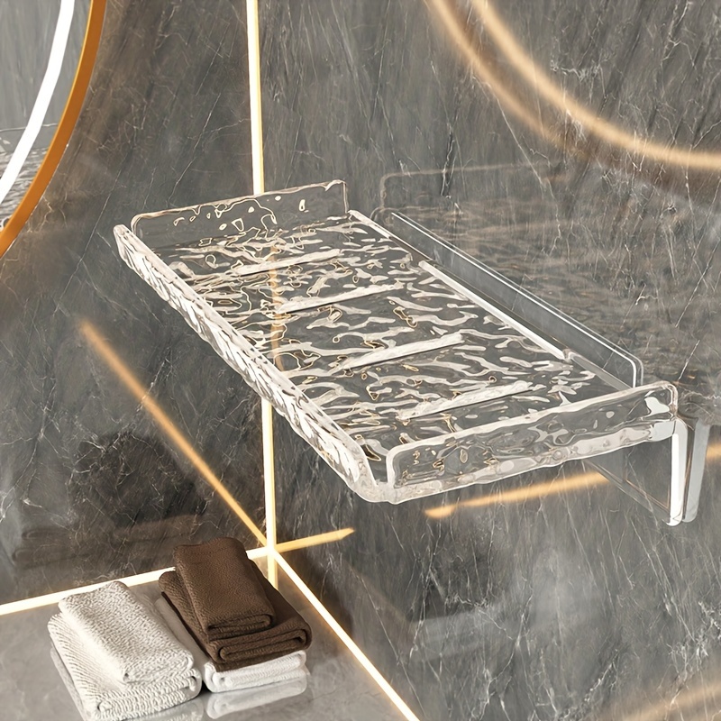 1pc Wall Mounted Acrylic Bathroom Rack Punch Free Adhesive - Temu Australia