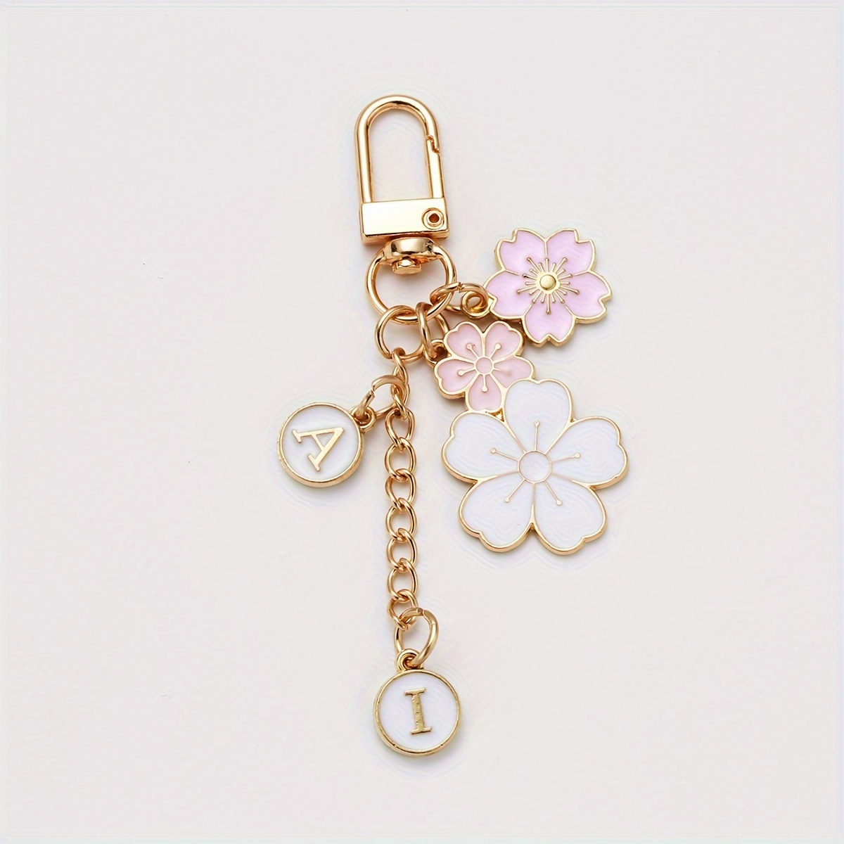 Cute Flowers Keychain Cartoon Golden Alloy Keyring Backpack - Temu ...