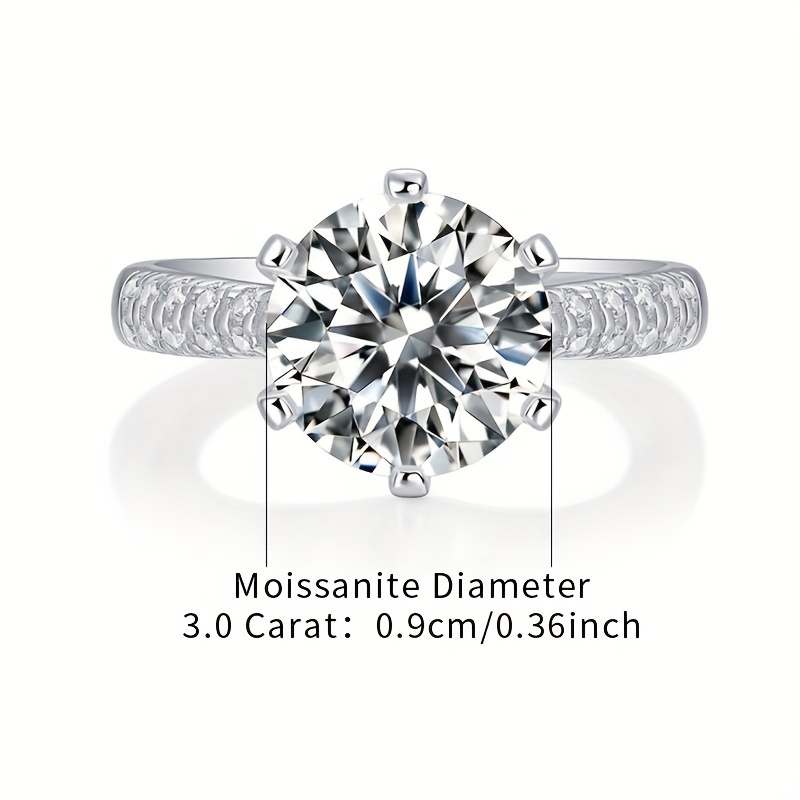Moissanite 925 Sterling Silver Ring Suitable Banquet Party - Temu ...
