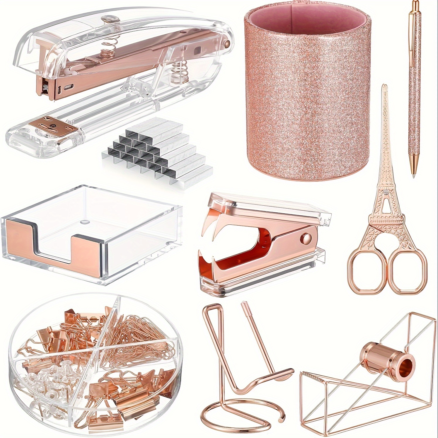 Rose Gold Desk Accessories Office Supplies For Stapler - Temu Ireland