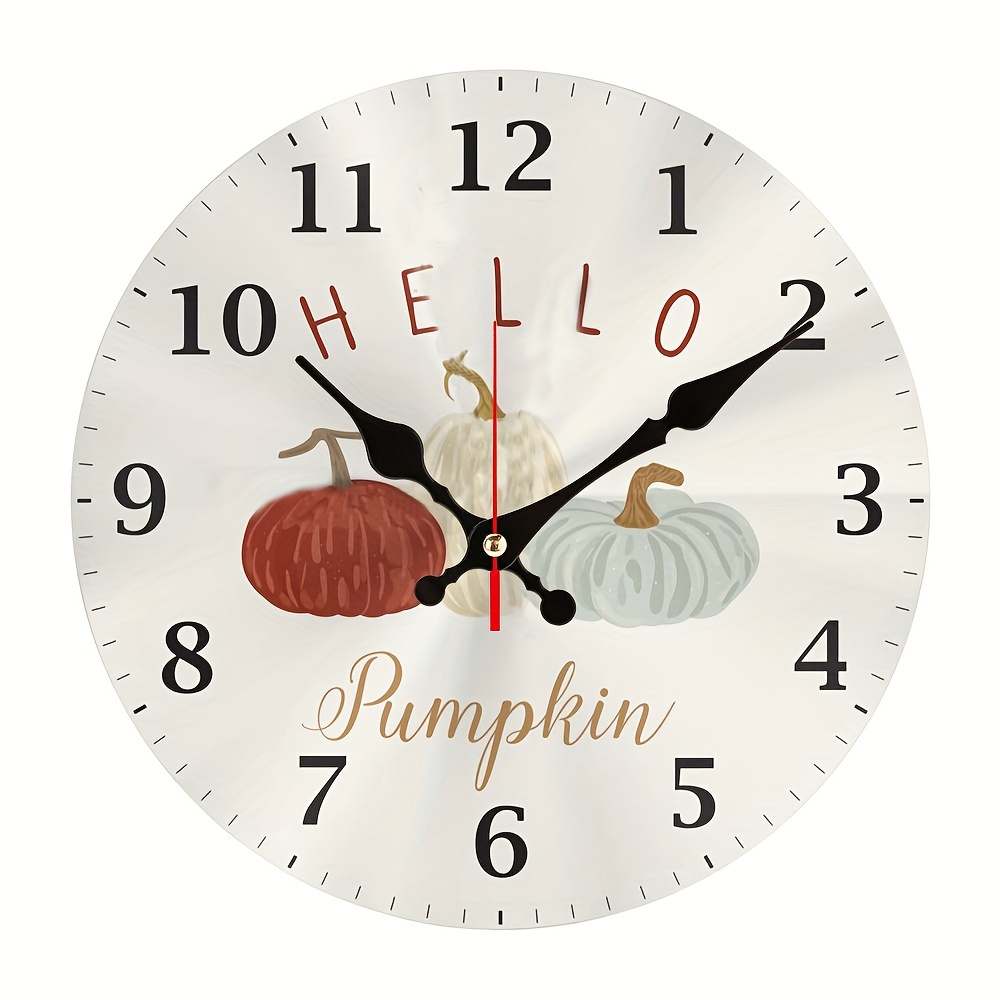 Wall Clock Pumpkin Thanksgiving Autumn Silent Non ticking - Temu Australia