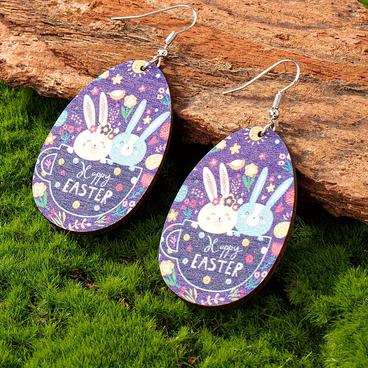 Colorful Full Happy Easter Day Easter Egg Bunny Rabbit Drop - Temu ...