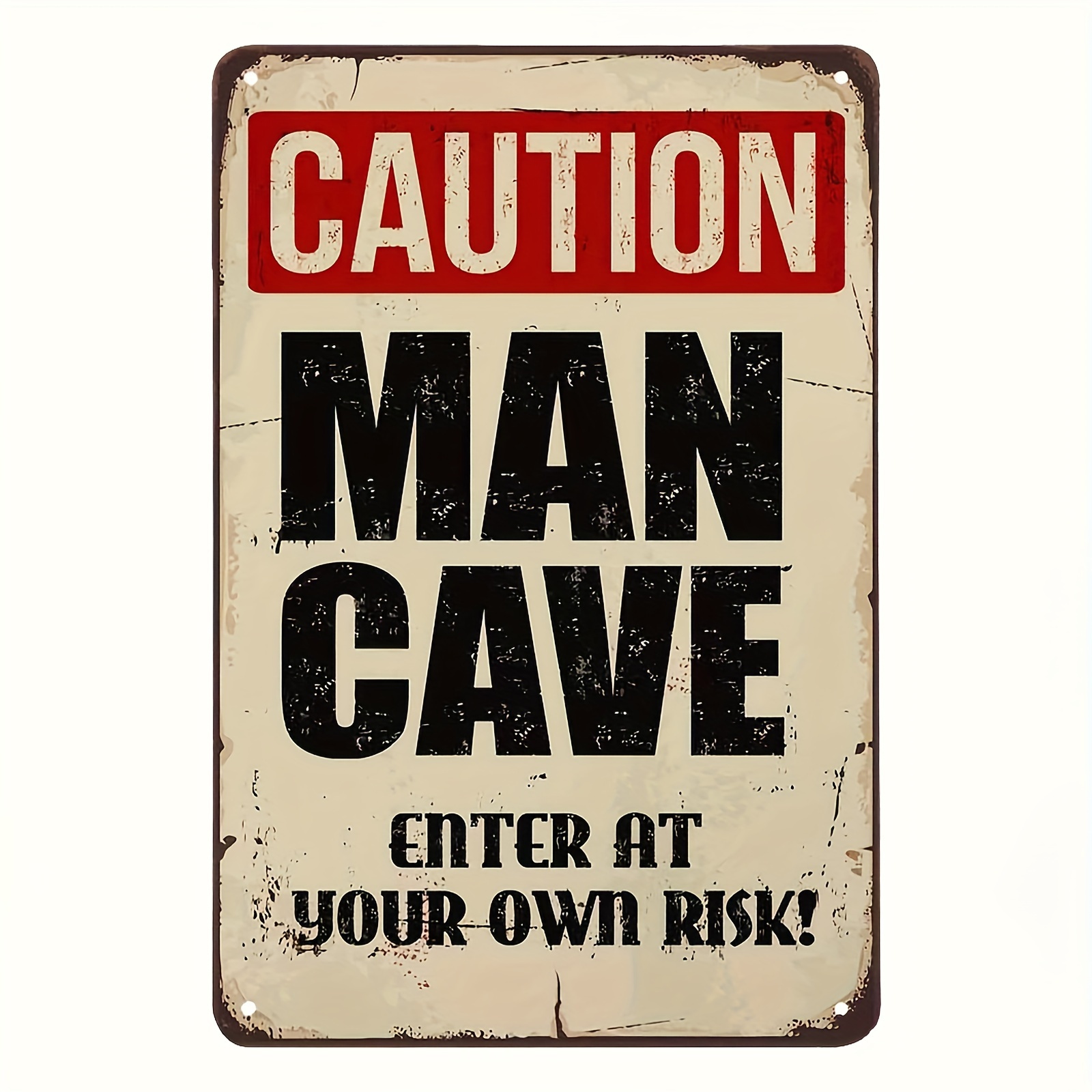 caution man cave tin sign retro style letter enter - Temu Australia
