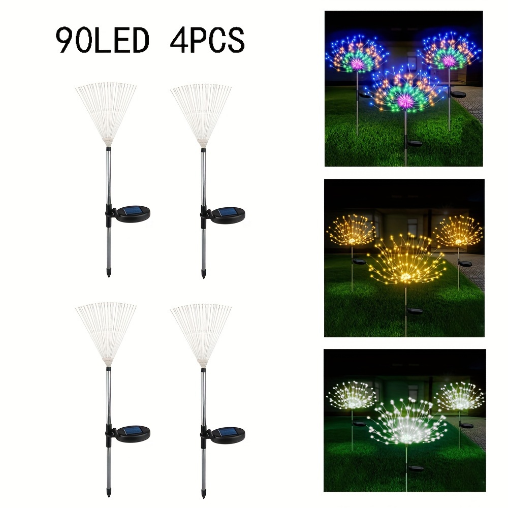 Solar Led Firework Fairy Lights Outdoor Waterproof Garden - Temu United ...