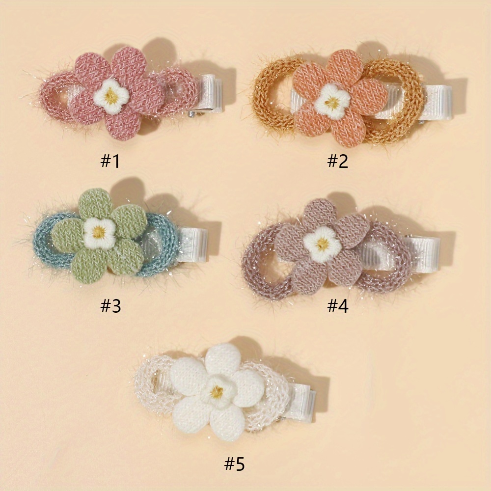 Colorful Flowers Diy Handmade Hair Clips Headwear Cute Girls - Temu New ...
