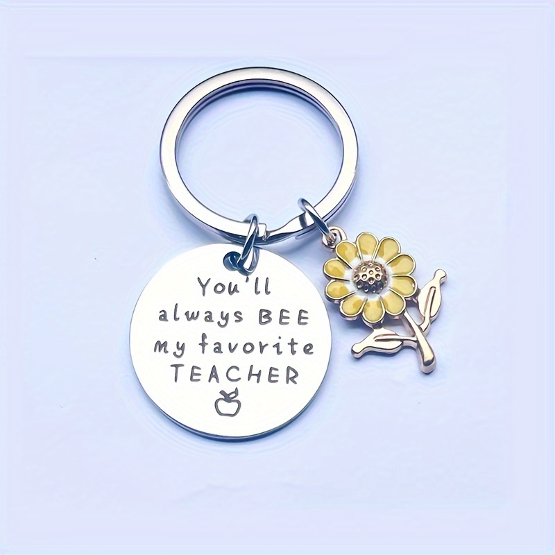 stainless steel keychain new sunflower flower pendant gift - Temu ...