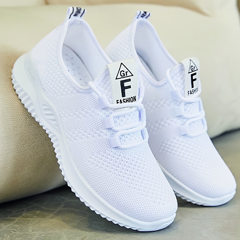 Ženske patike od pletiva jednobojne boje pertle za vezivanje - Temu