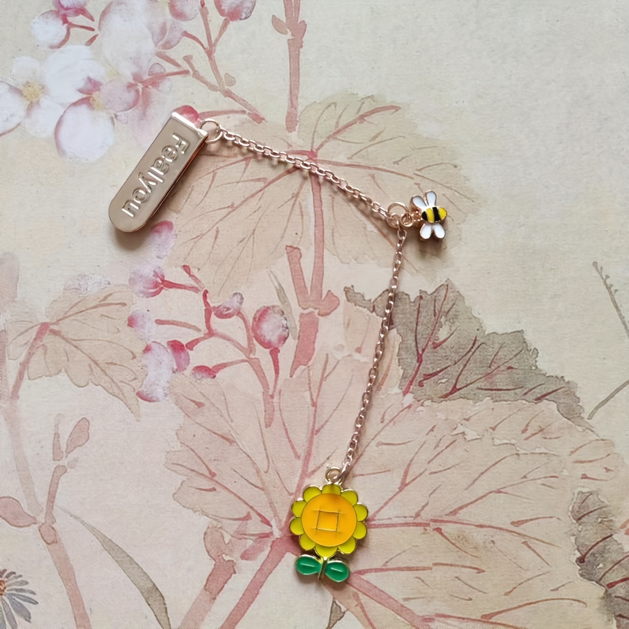 Bees And Flowers Metal Bookmark Soft And Cute Bookcase - Temu Canada