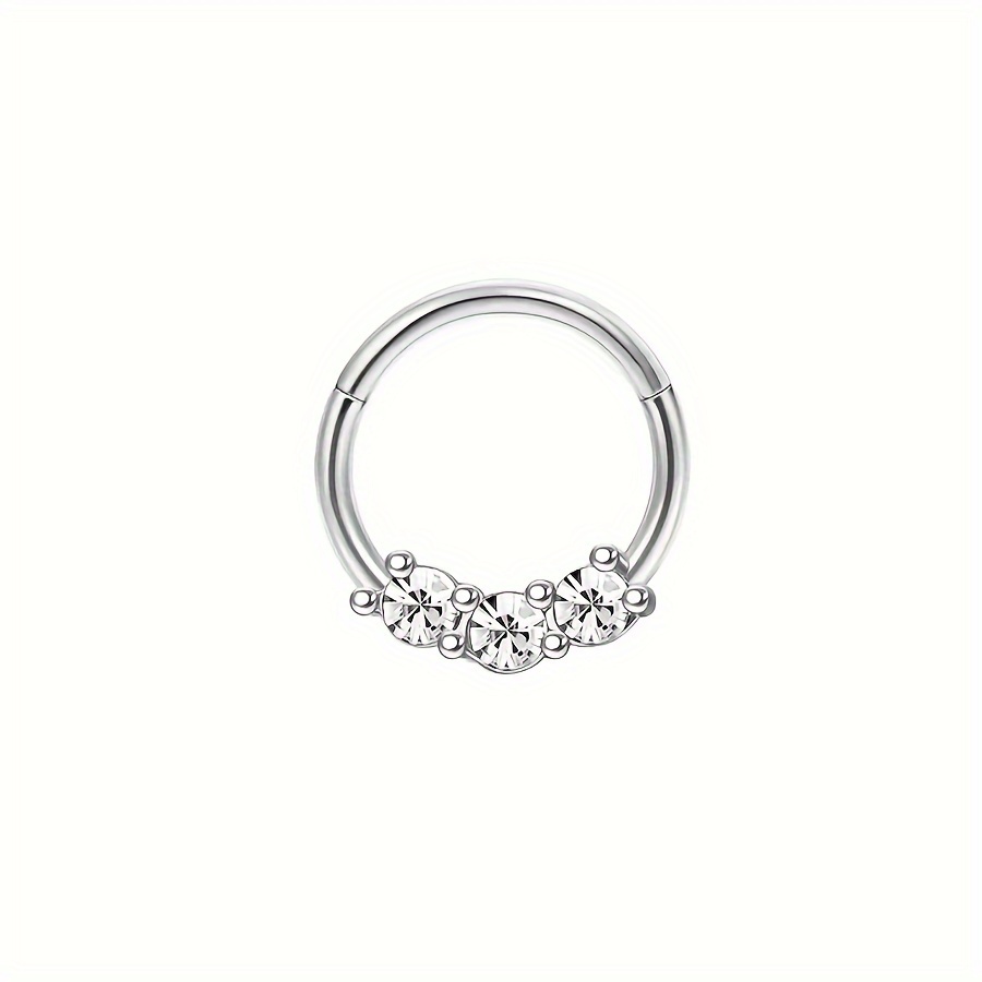 Stainless Steel Cartilage Synthetic Zircon Nose Ring - Temu United Kingdom