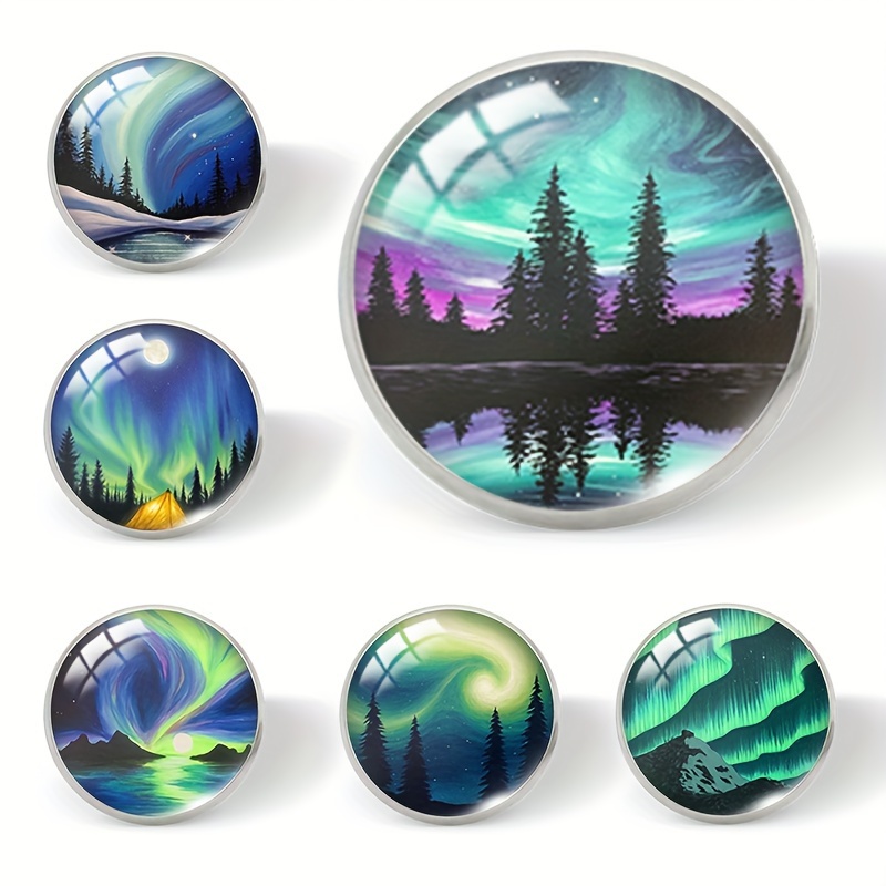 Fashion Nordic Aurora Green Lights Landscape Oil Paintings - Temu Canada