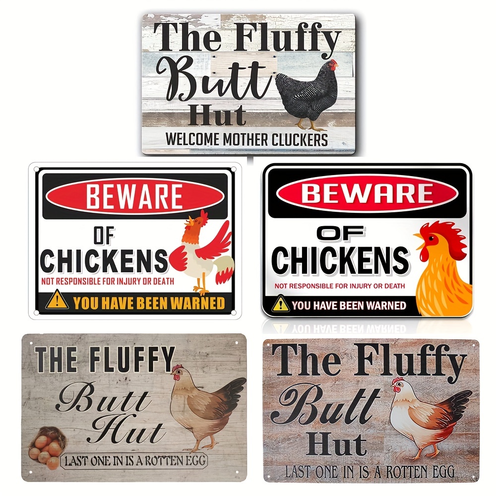 Beware Chickens Warning Signs Reflective Metal Funny Chicken - Temu