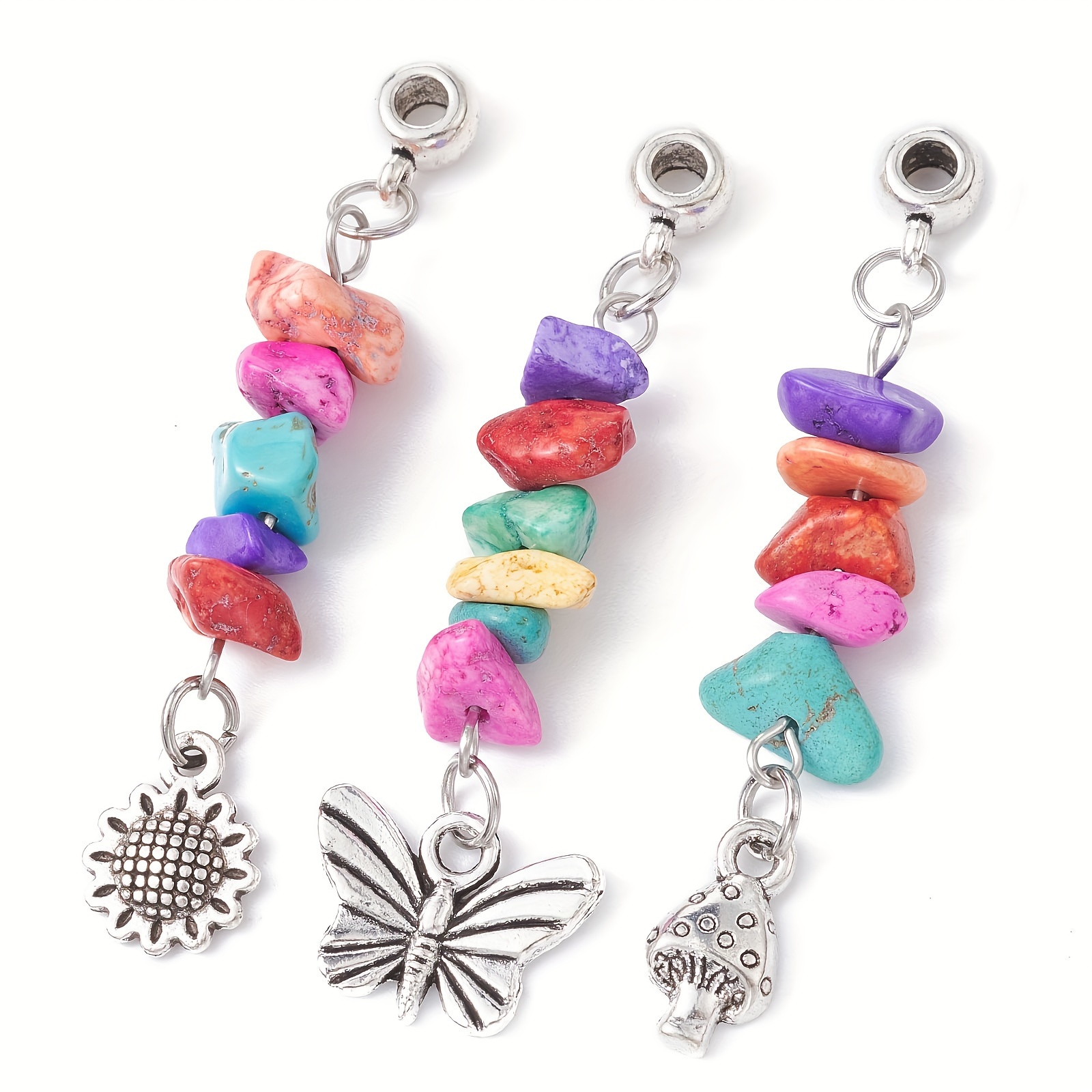 Dyed Synthetic Turquoise Chip Pendants With Alloy Charms - Temu United ...