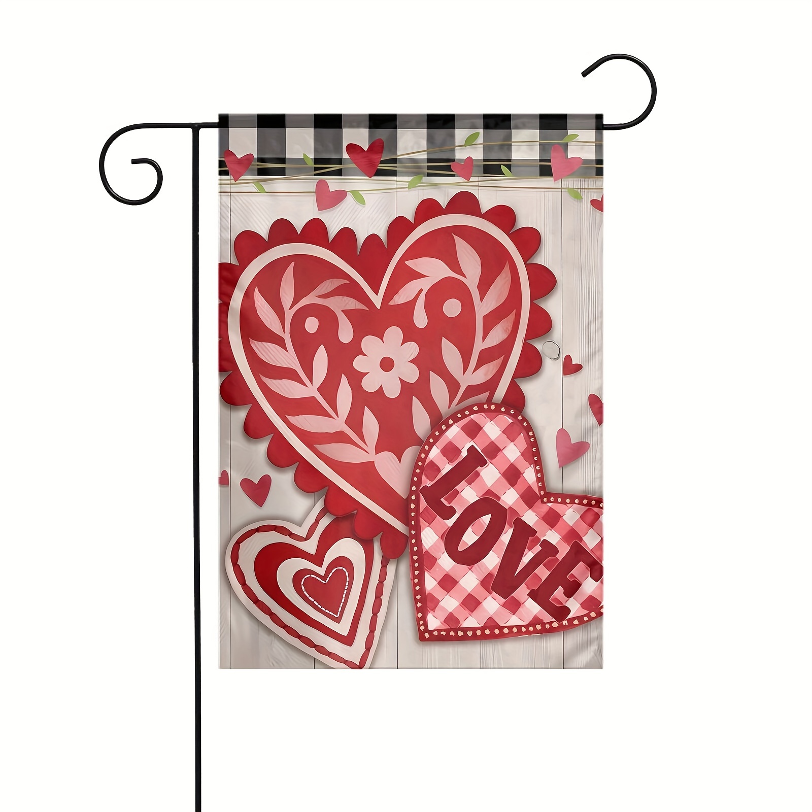 Love Heart Garden Flag Double sided Printed Courtyard Garden - Temu New ...