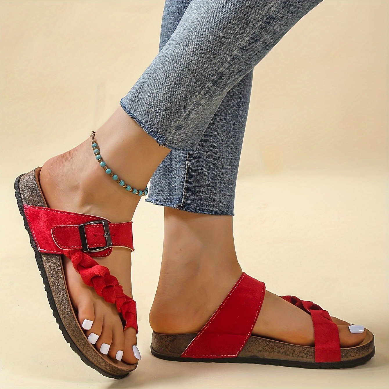 Flat Sports Sandals Women's Trendy Solid Color Casual - Temu Australia