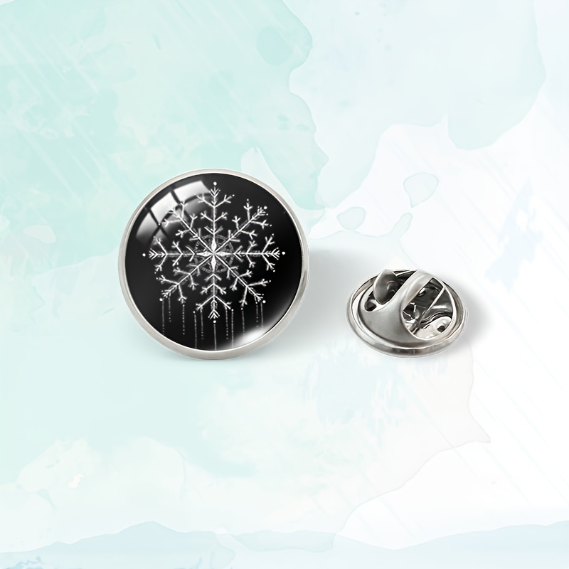 Winter Snowflake Lapel Pin Brooch Glass Cabochon Brooch Pins - Temu Ireland