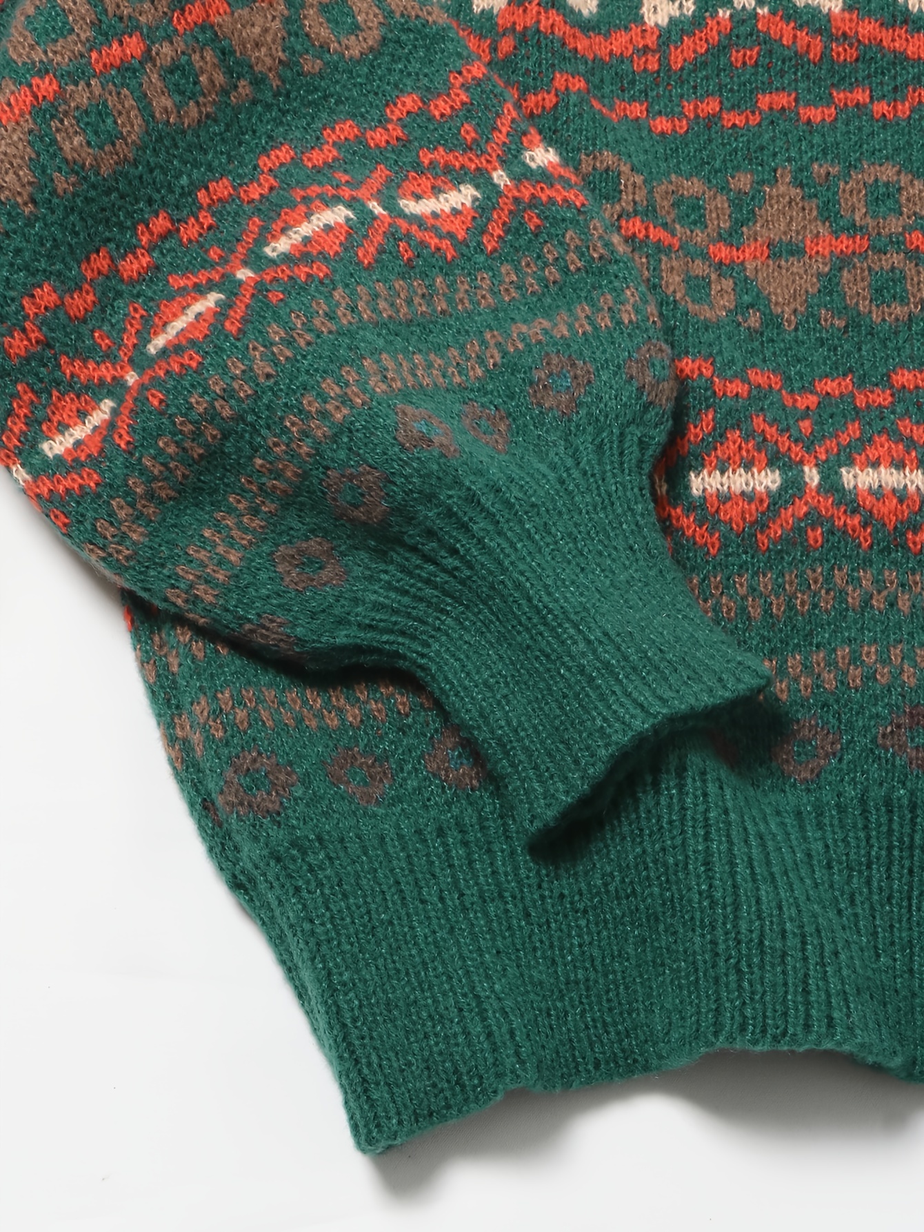 ethnic pattern crew neck pullover sweater casual long sleeve - {region ...