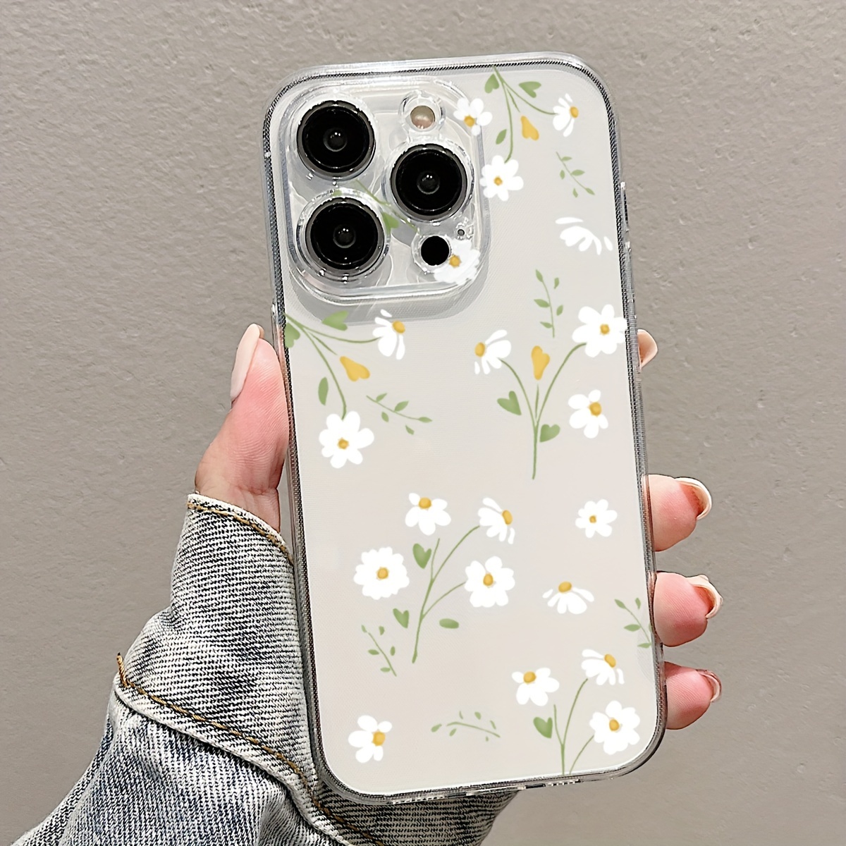 A Stylish Simple Small Flower Transparent Soft Shell Mobile - Temu ...