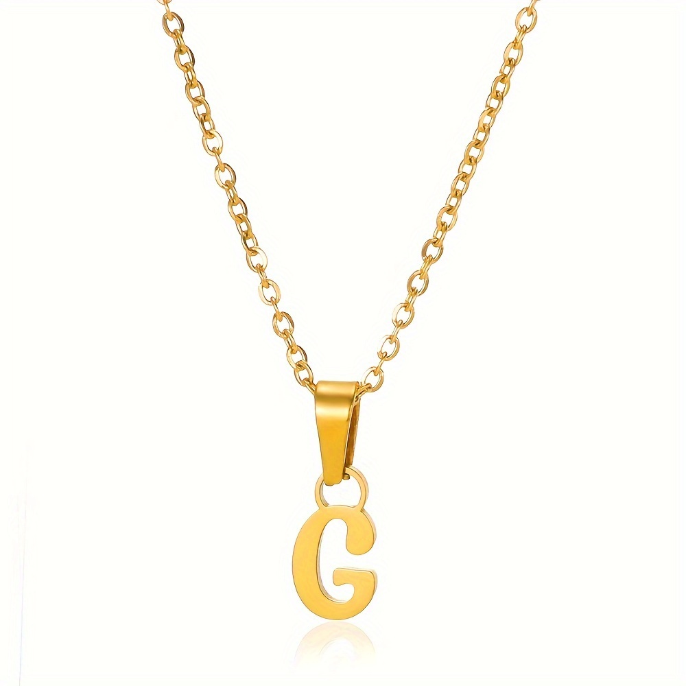 Personality Simple 18k Gold Plated Stainless Steel Small English Letter ...