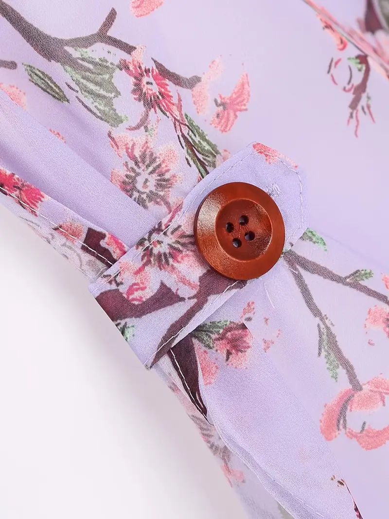 Floral Print Two Piece Set Casual Tank Top Open Front Kimono Temu