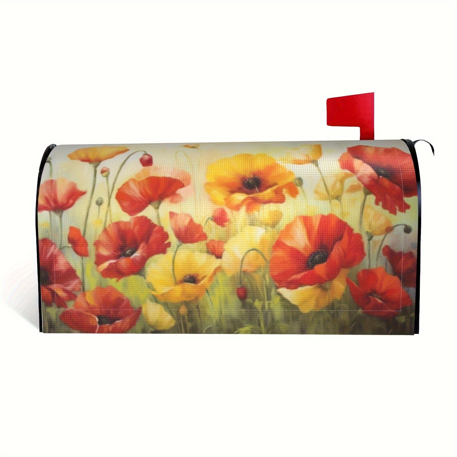 Art Red Poppy Flowers Mailbox Cover Spring Lawn Painting - Temu Philippines