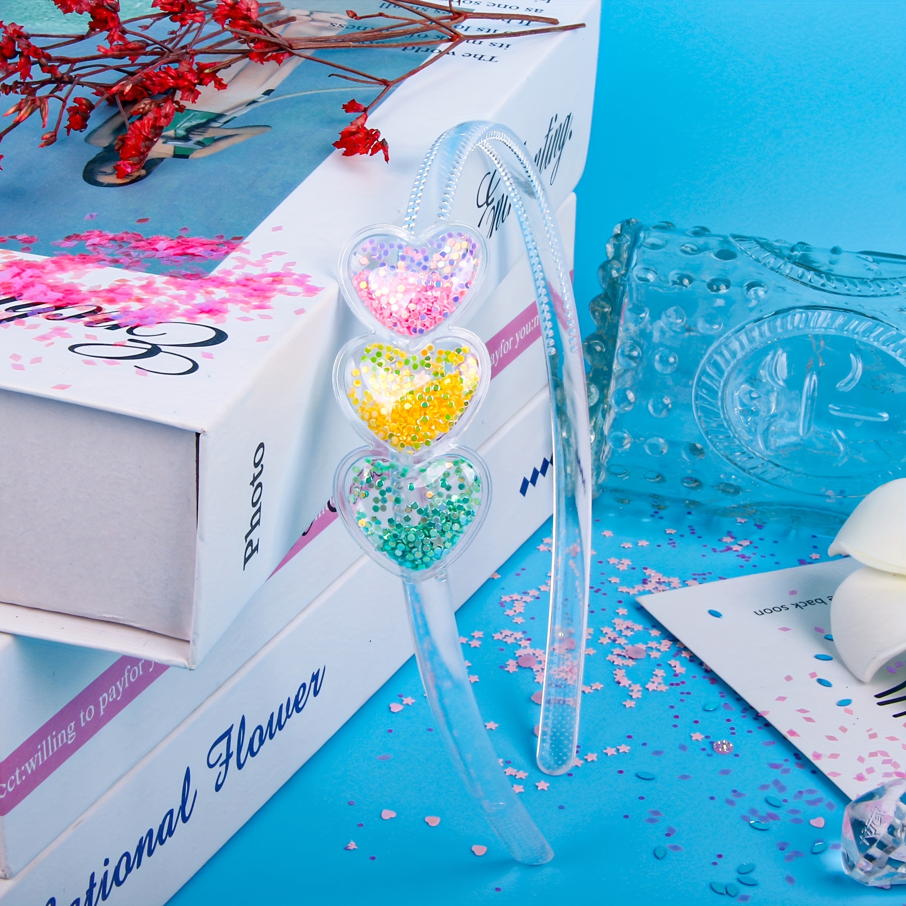 Cute Candy Color Hair Band Transparent Heart Headband Stylish Headwear ...