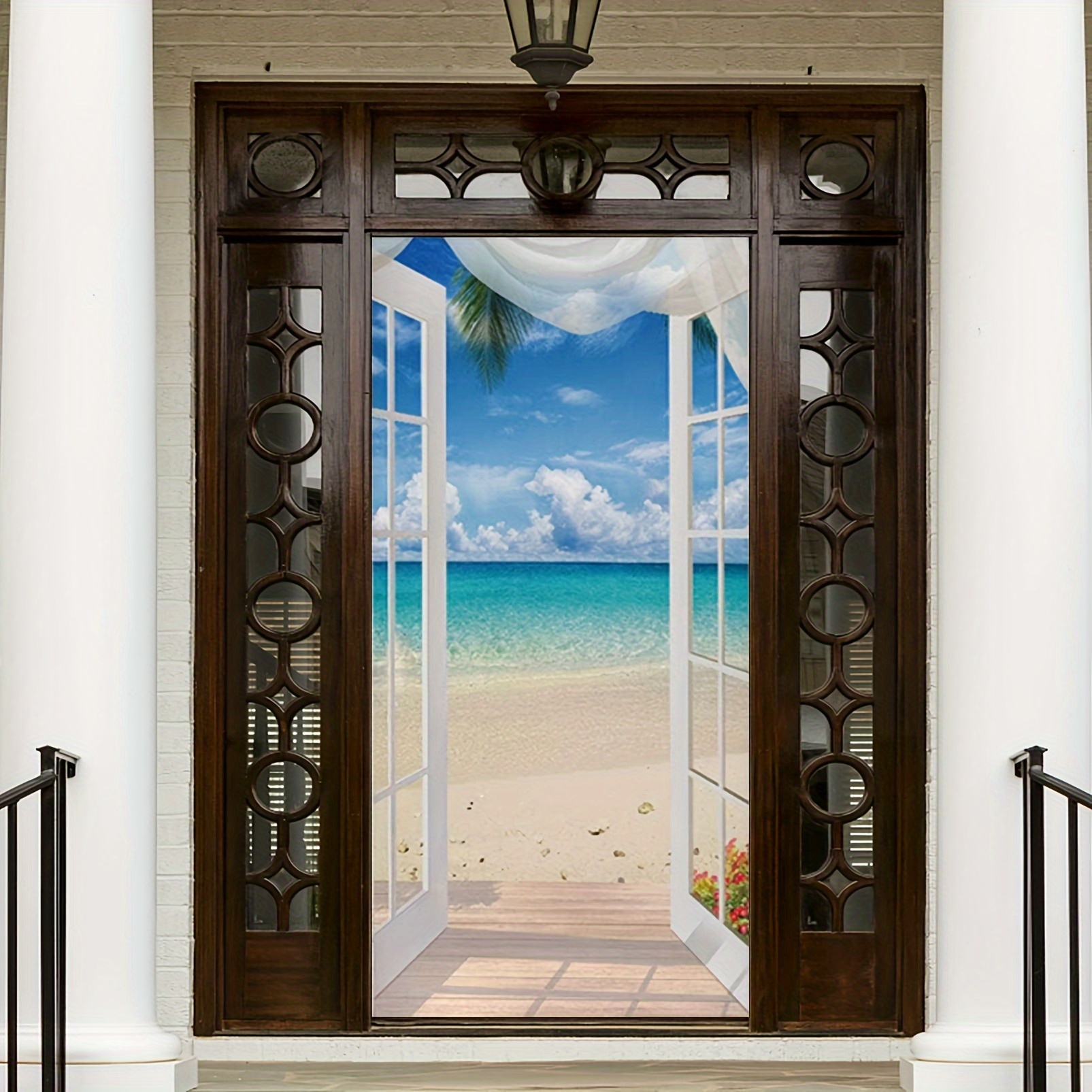 Beach Sea Landscape Door Banner Decor Polyester Door Hanging - Temu ...