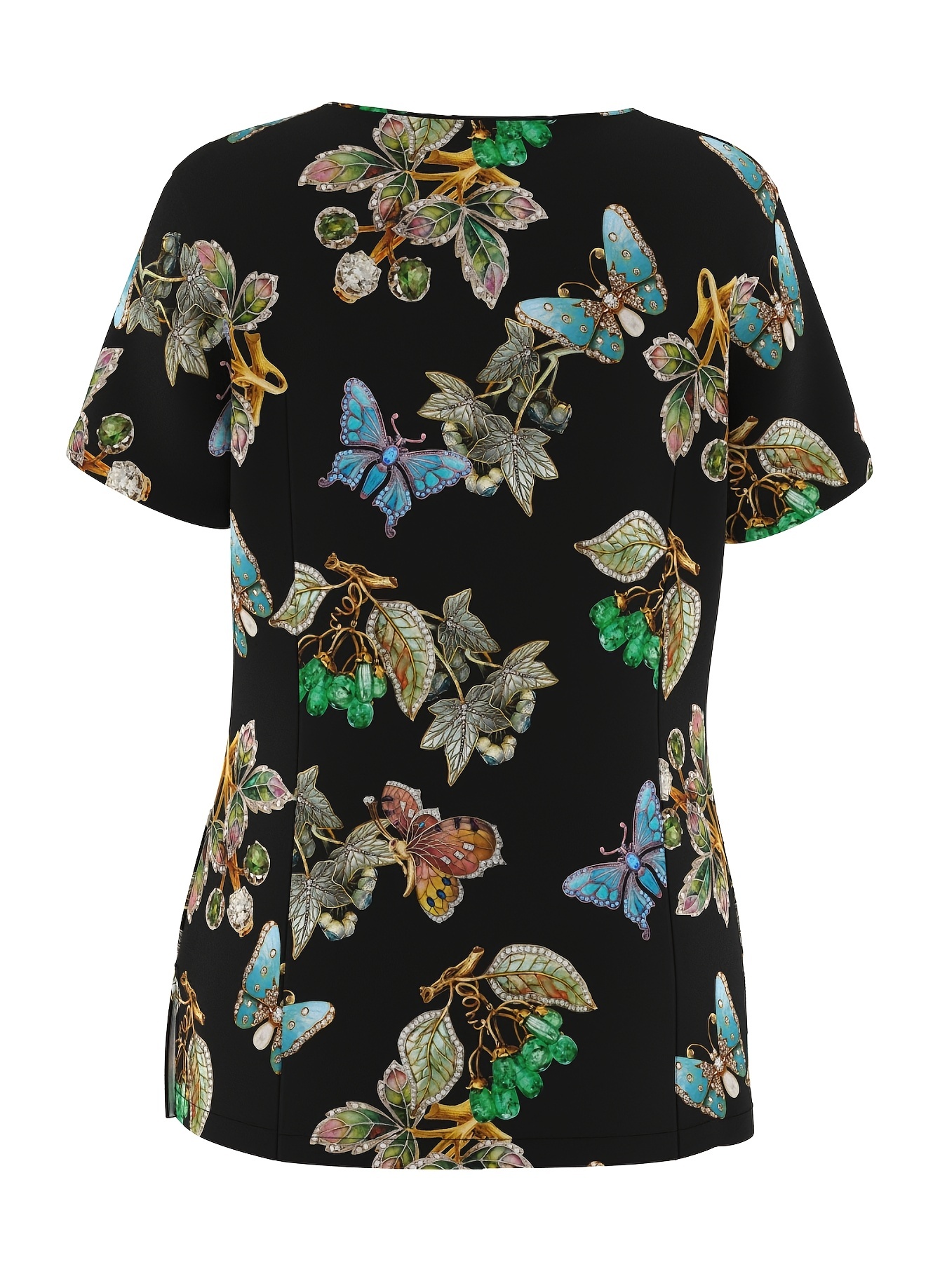 Digital Print Stretch Scrubs Tops Casual Nurse Medical - Temu