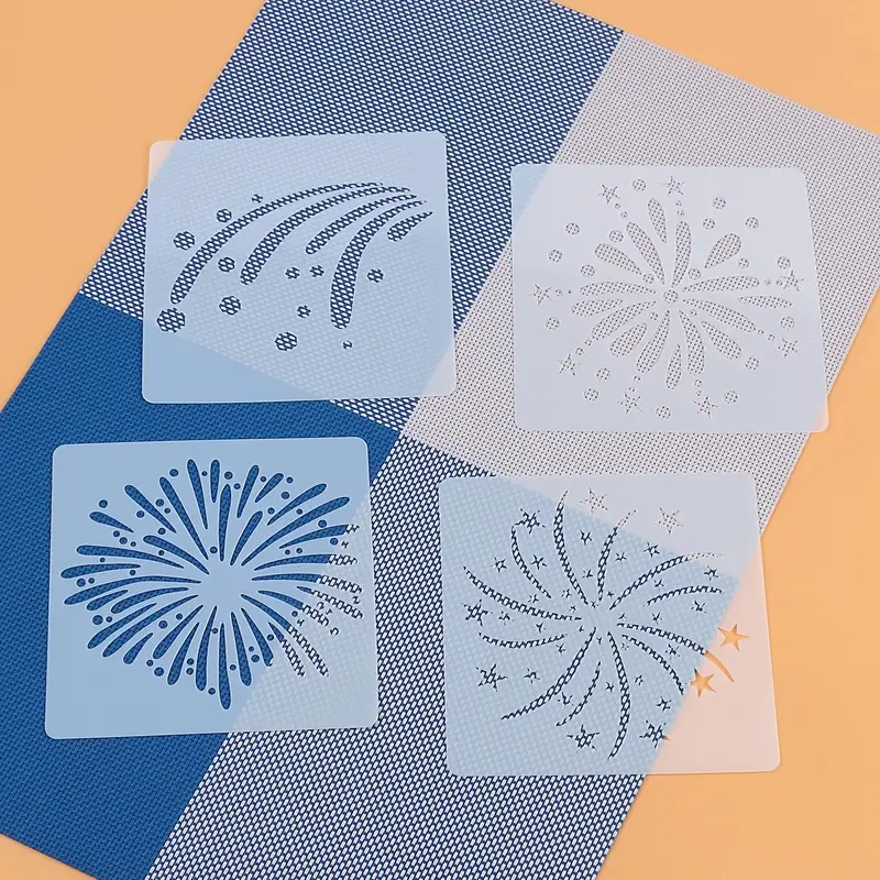 20個の花火テンプレート 再利用可能 絵画装飾 ス ブック ホリデーギフトカード装飾 窓 壁 手工芸品 木絵スプレ Temu Japan