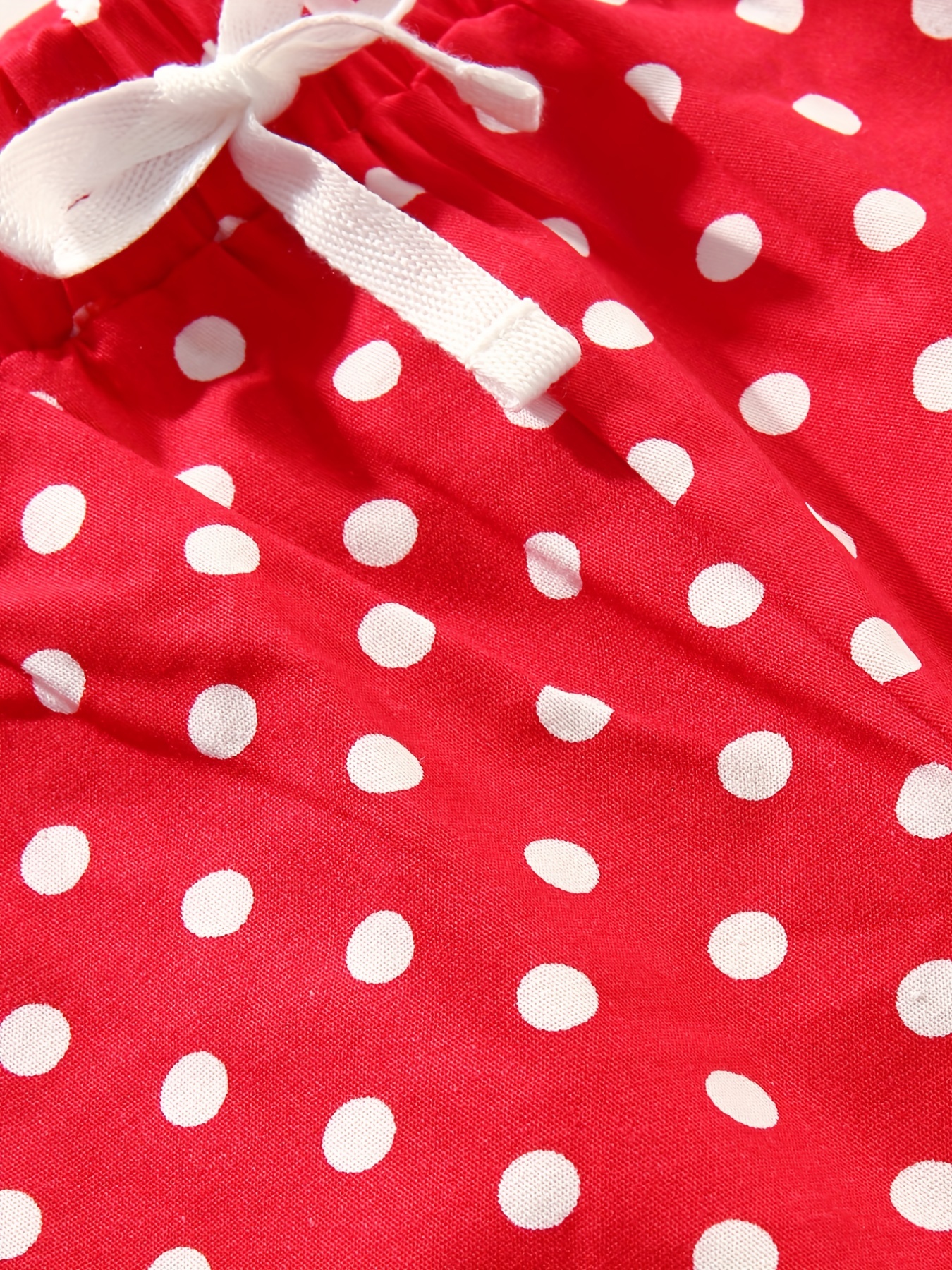 Toddler Girls Polka Dot Graphic Bow Front Elastic Waist Thin - Temu