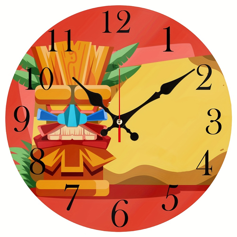 Tribal Mask Wall Clock Silent Non ticking Decorative Round - Temu Canada