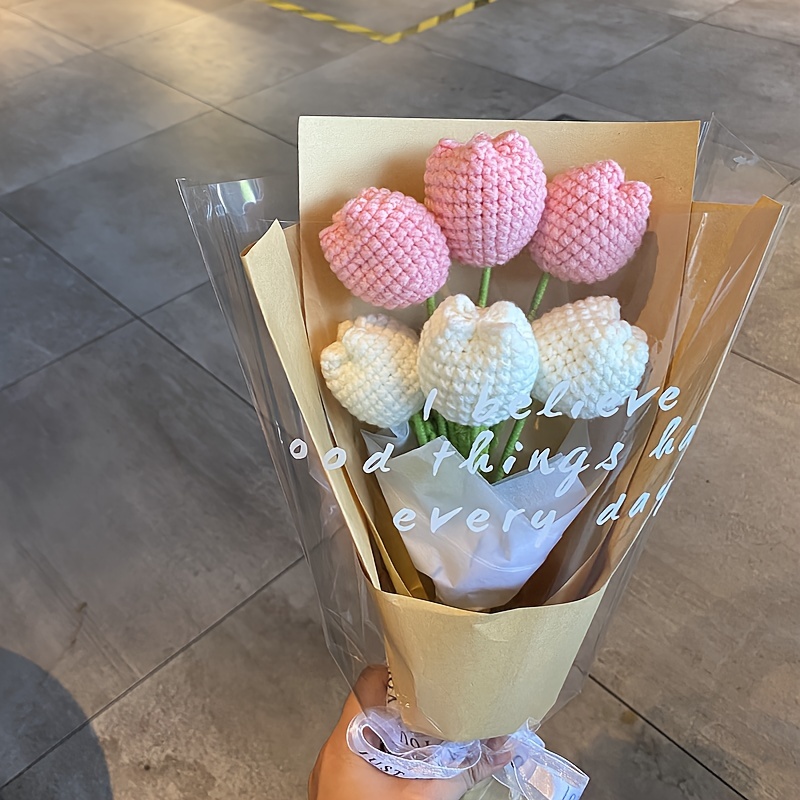 Exquisite Tulip Bouquet Braided Flower Diy Finished - Temu Canada