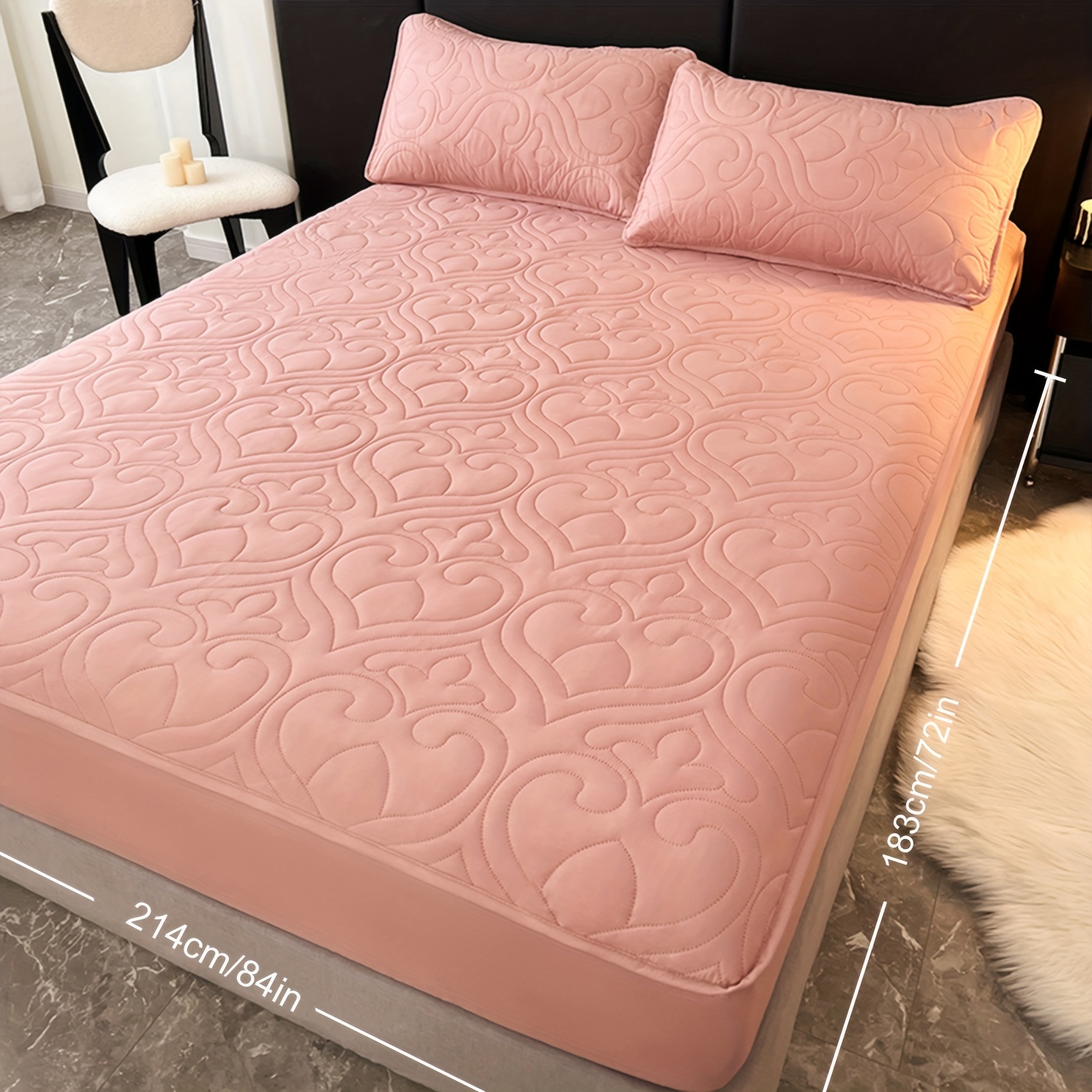 Light Fitted Sheet Set (1*mattress Protector + - Temu United Kingdom