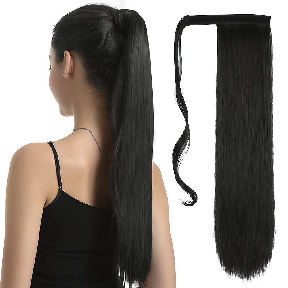 Straight Long tail Extensions Wrap Around Synthetic - Temu New Zealand