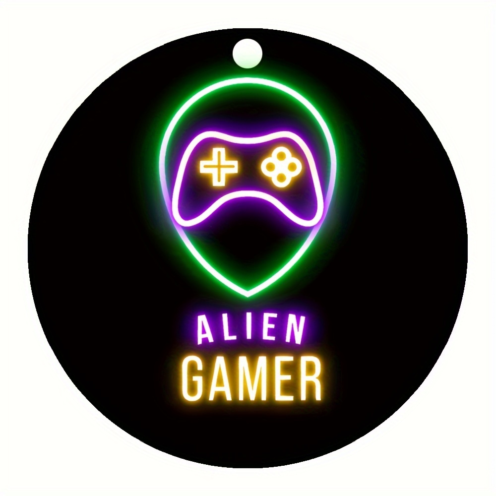 1 Stk Akryl Cool Alien Neon Light Dekoration Dobbeltlags - Temu Denmark